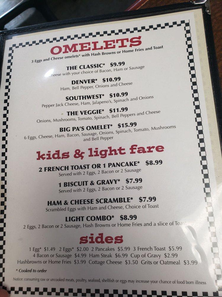 Menu at Ma and Pa's Family Diner restaurant, Yelm