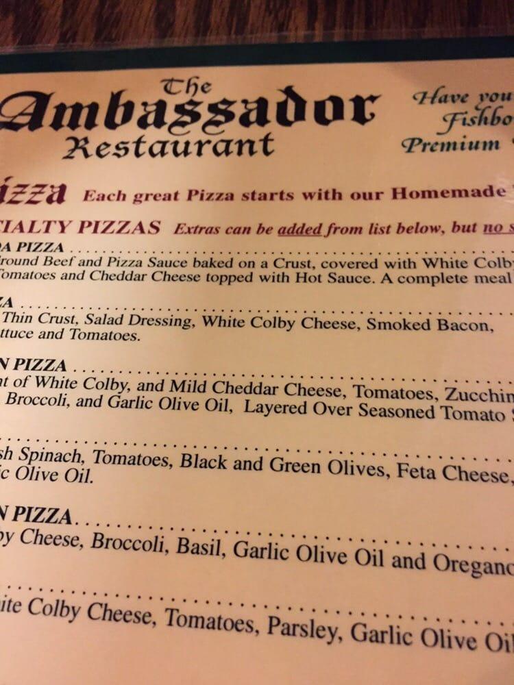 Menu at Ambassador Restaurant, Houghton