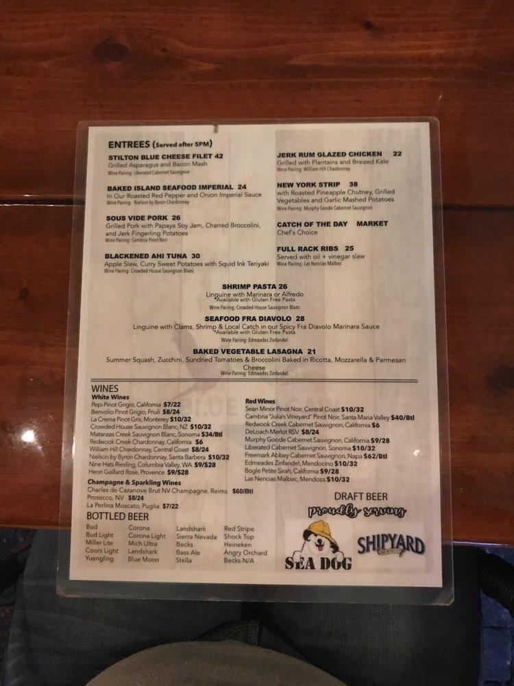 Menu at Blue Macaw restaurant, Key West