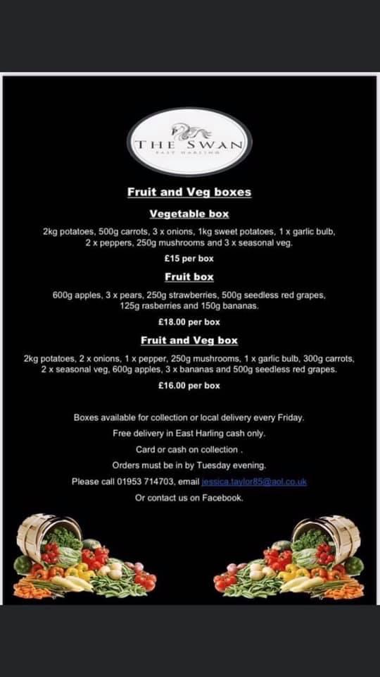 Menu at The Swan pub & bar, East Harling