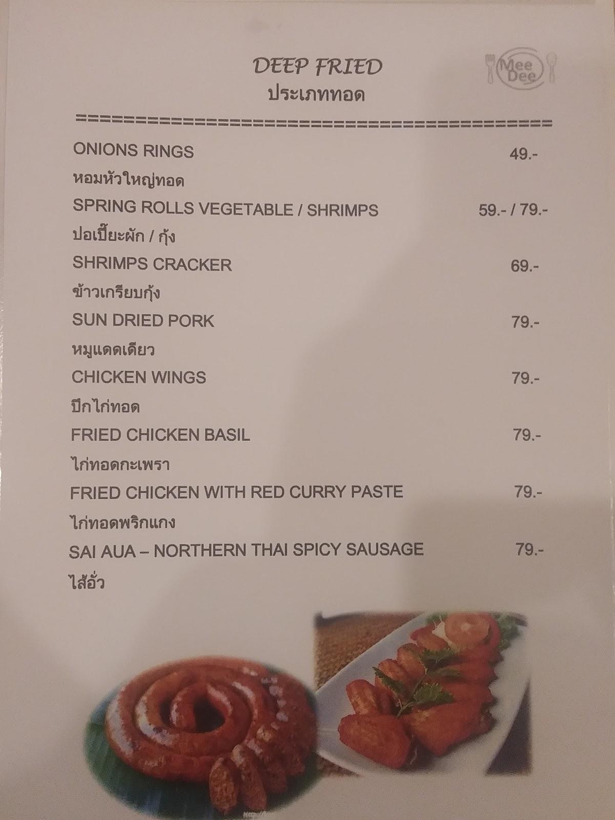 Menu at Mee Dee Restaurant (มีดี789), Chiang Mai