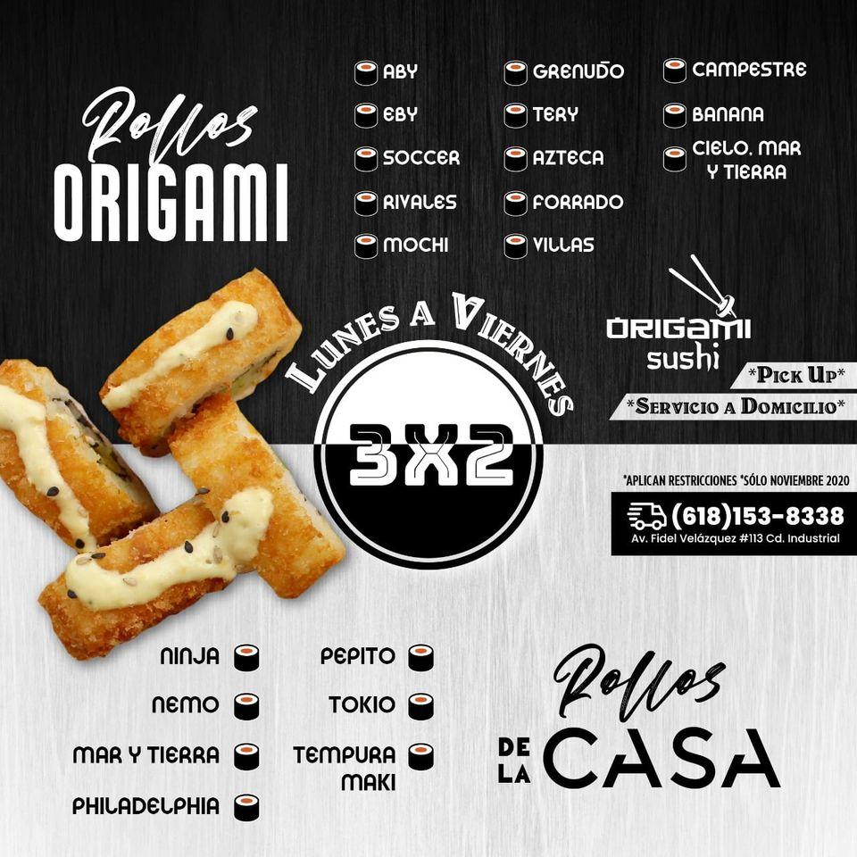 Menu at Origami Sushi Durango restaurant, Durango