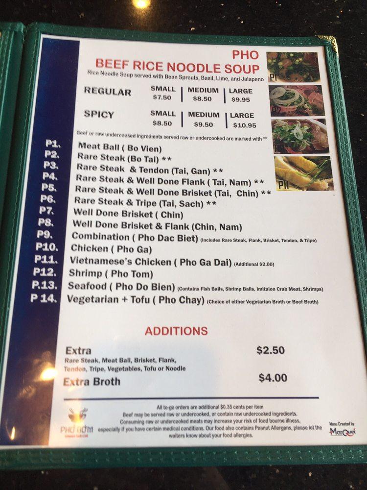 Menu at Phở Bờm, Vietnamese Noodle & Grill restaurant, Denver, E ...