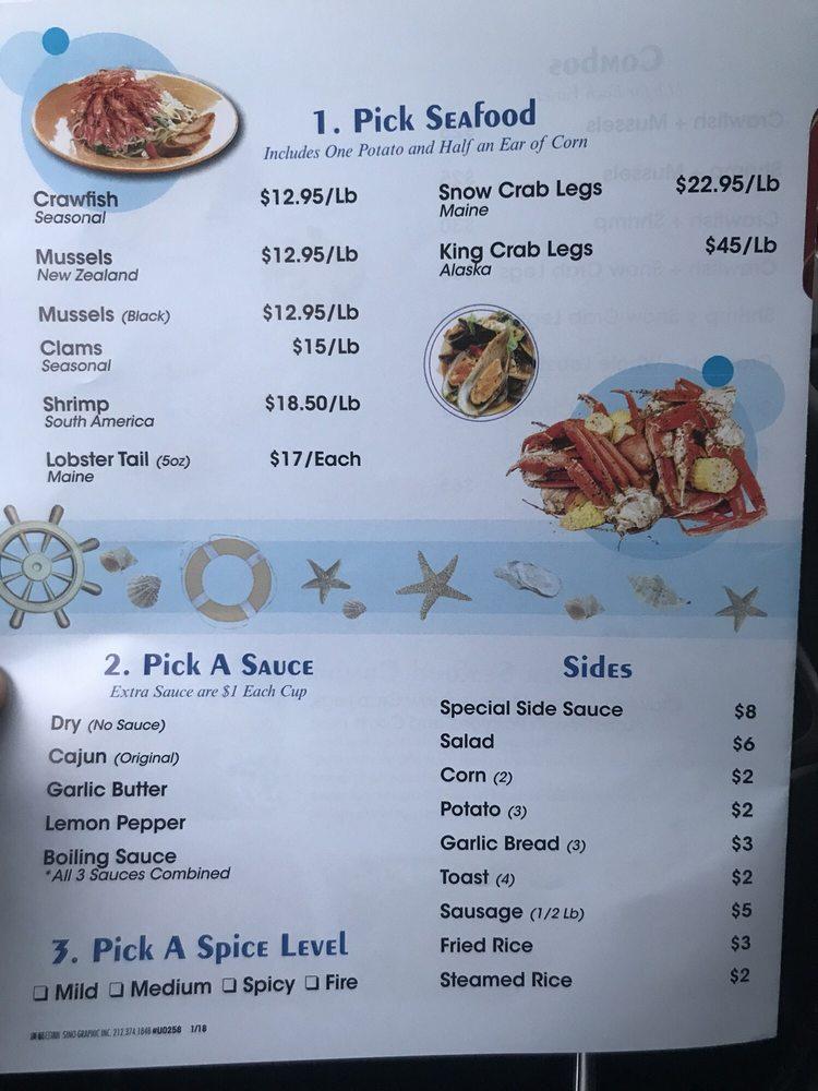 Menu at Ugly Crab restaurant, Avon