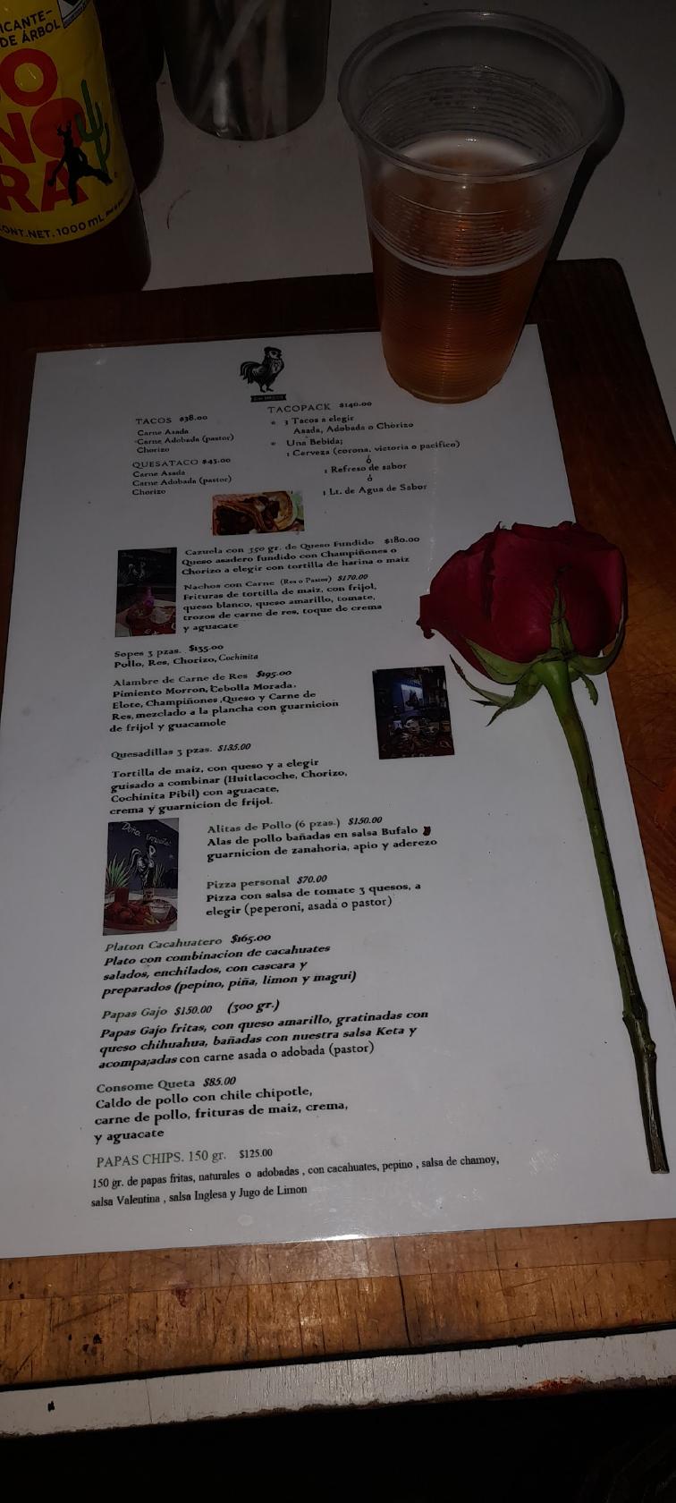 Menu at DOÑA ENRIQUETA restaurant, La Paz