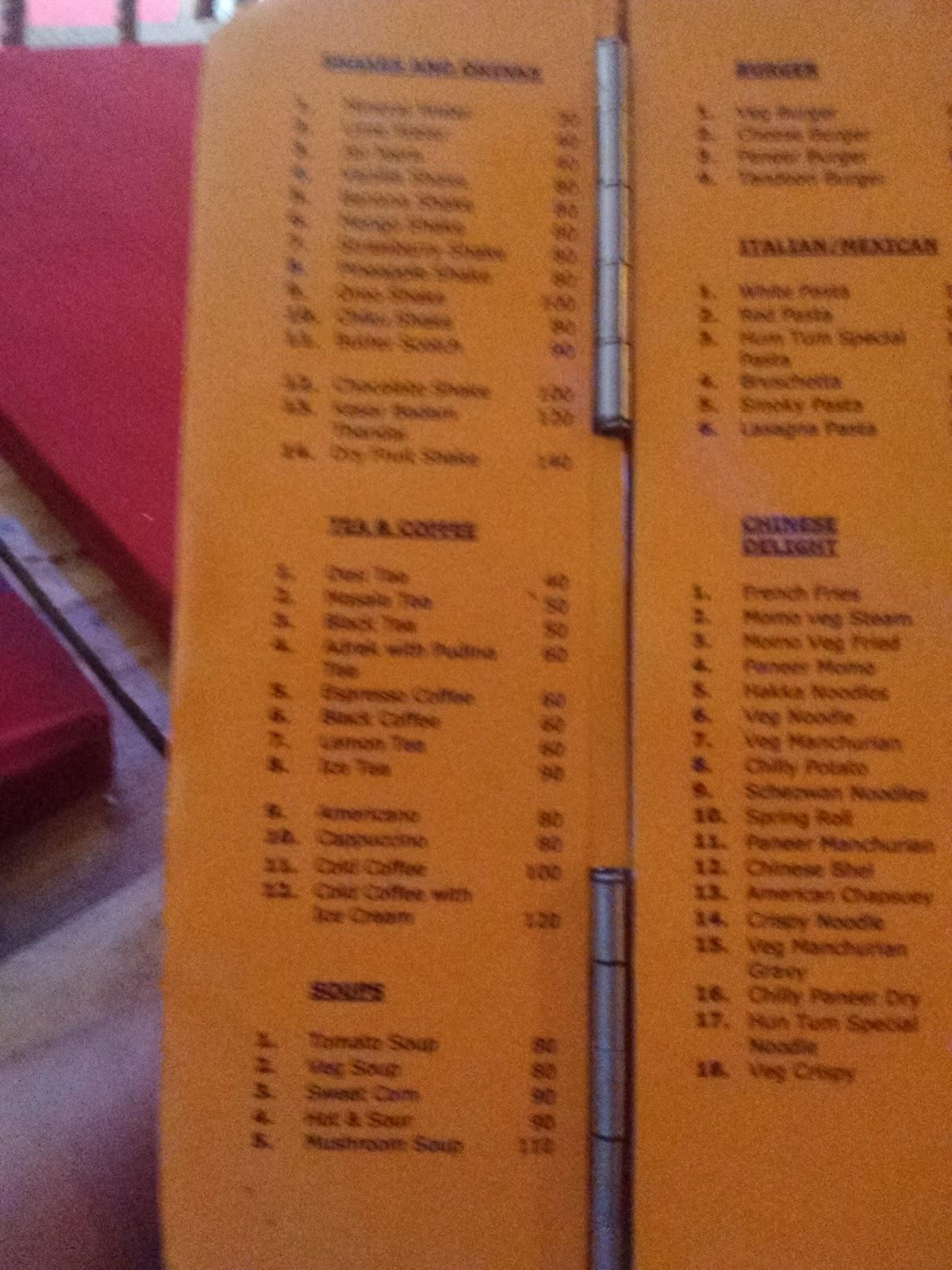 Menu at Hum Tum Cafe And Lounge, Kota