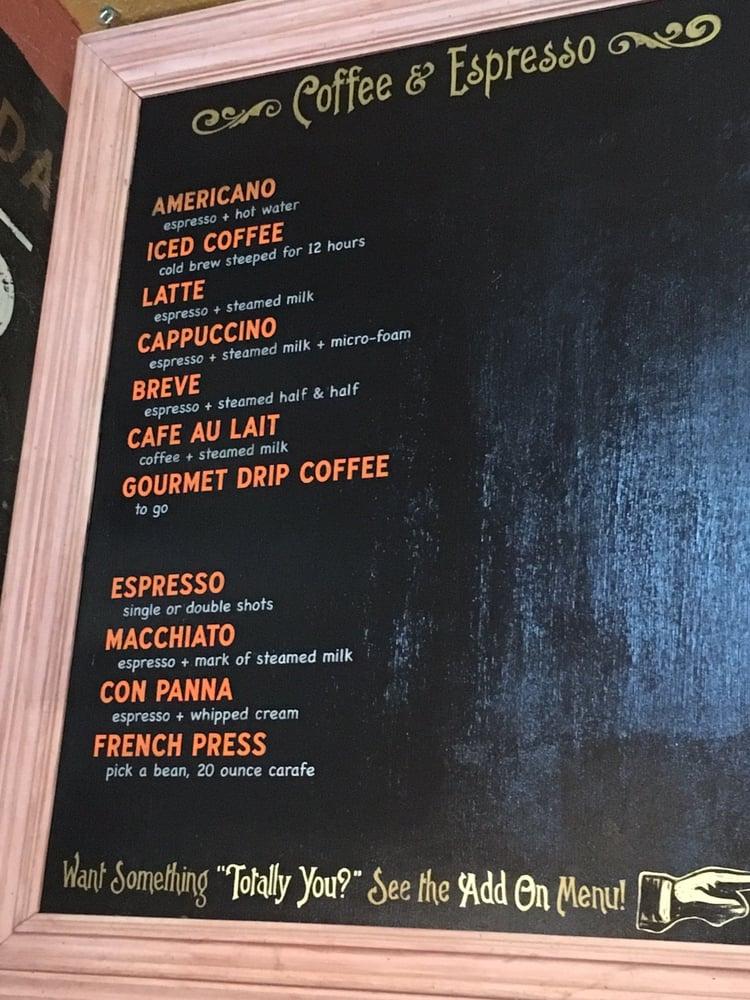 Menu at Jupiter House cafe, Denton