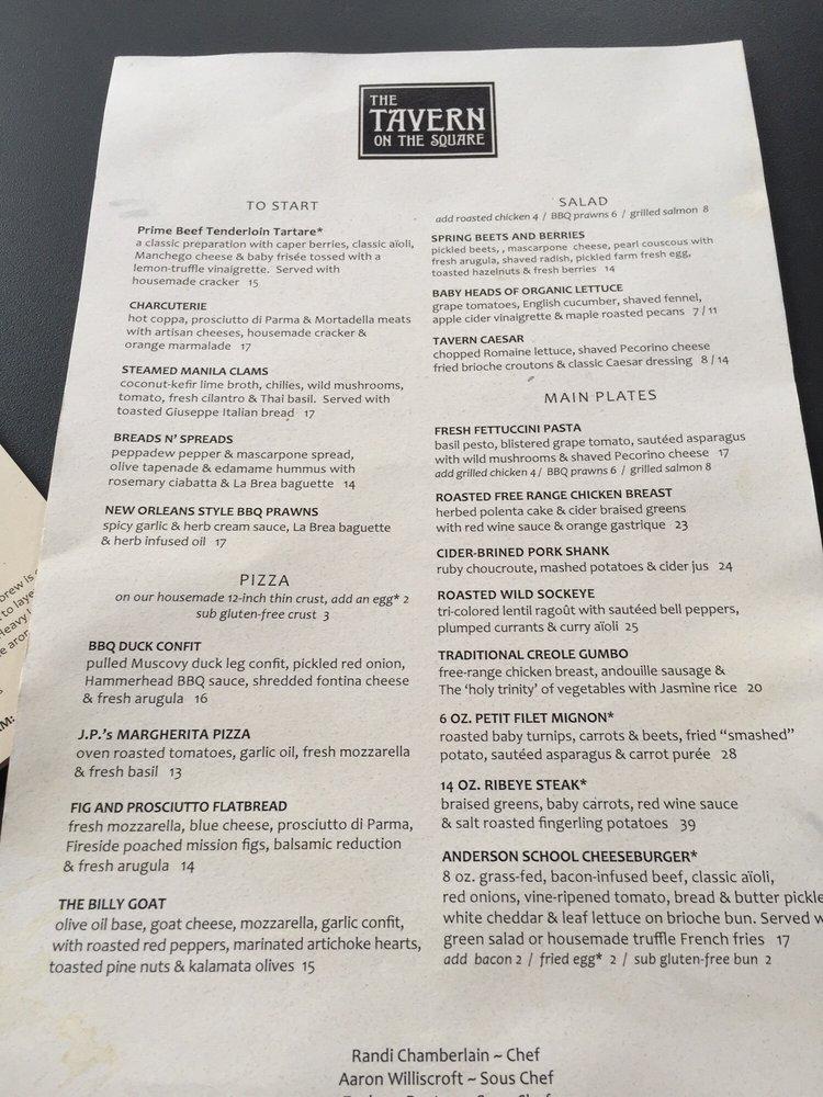 Menu at McMenamins Anderson School pizzeria, Bothell