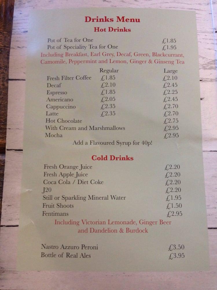 Menu at The Parlour at Blagdon cafe, Newcastle upon Tyne