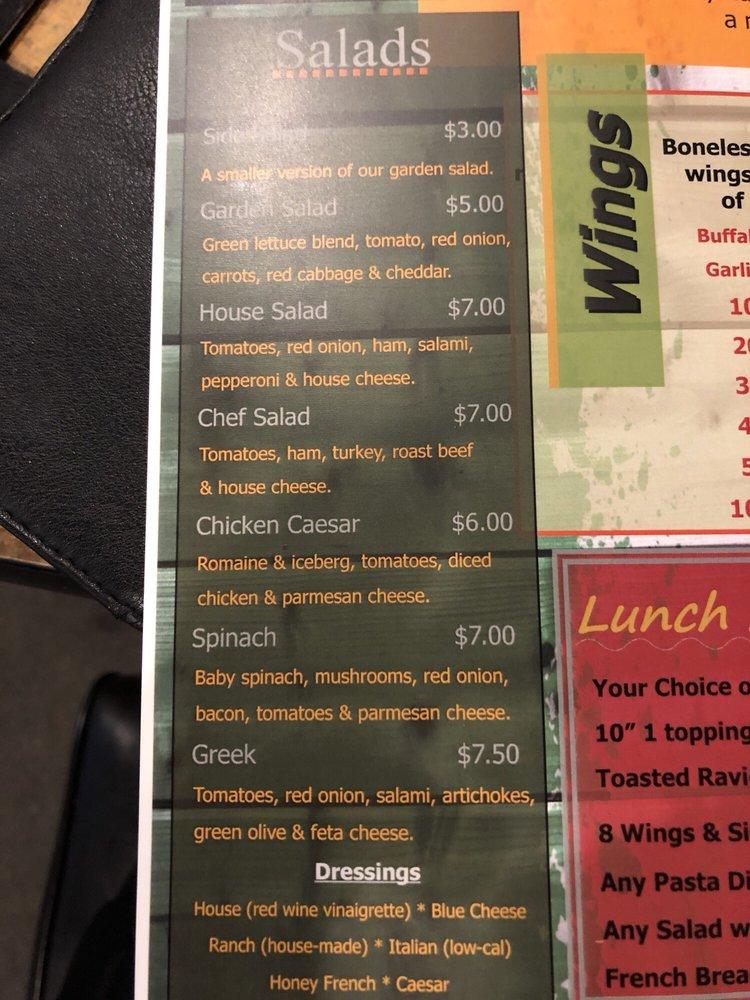 Menu at Saucy's Pizzeria, Hillsboro