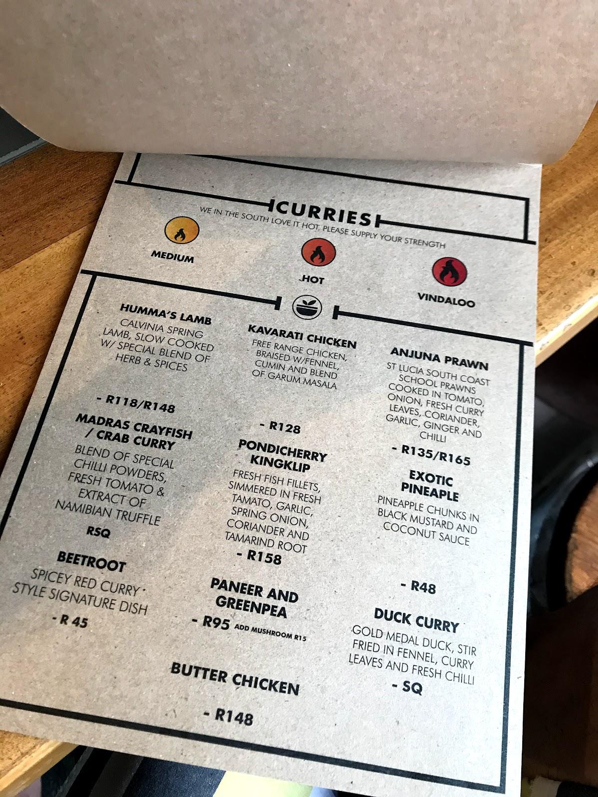 Carta del restaurante Sundoo Sea Point, Ciudad del Cabo, 77 Regent Rd