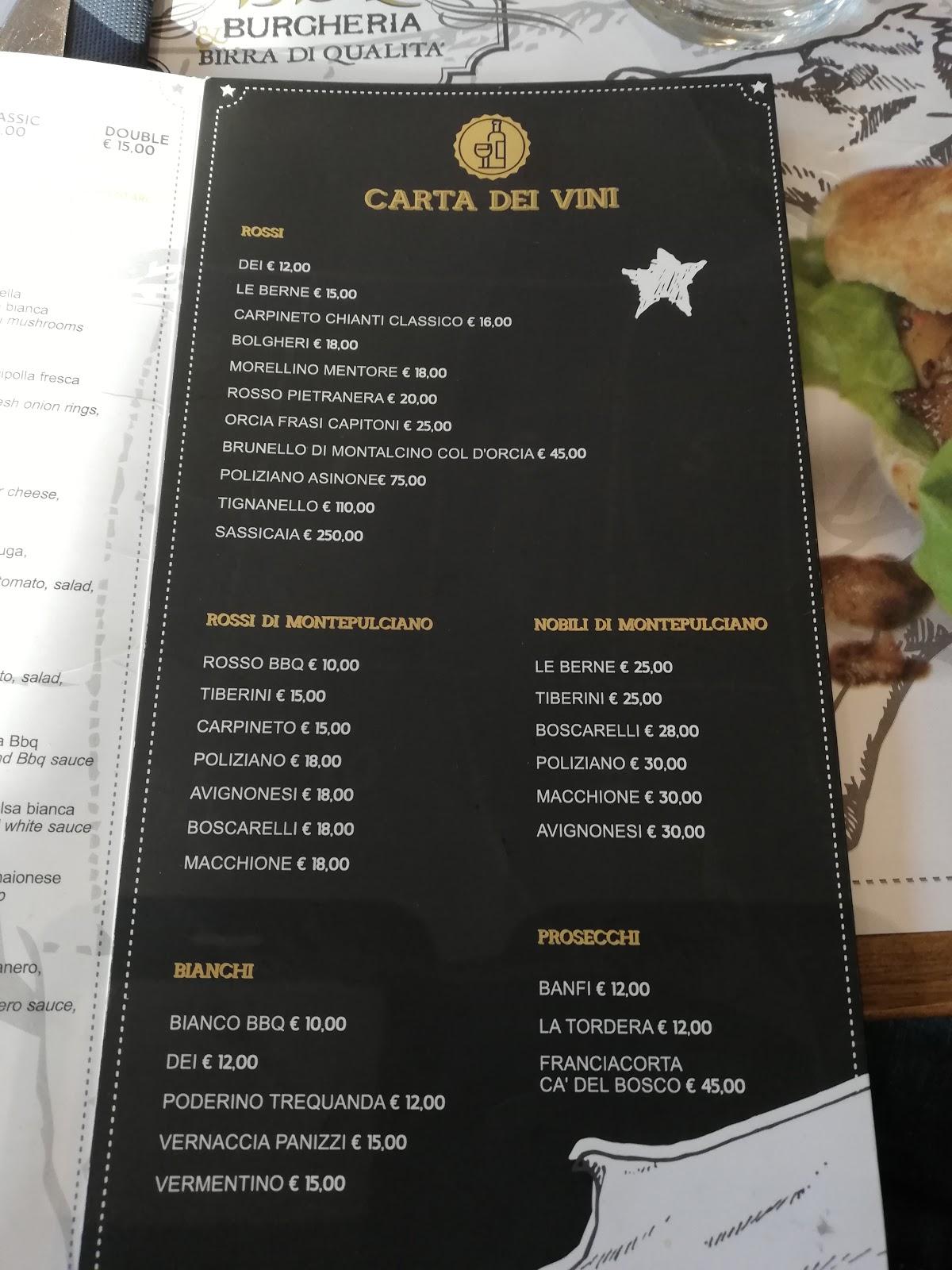 Menu au Bbq CHIANINA STATION Pienza, Pienza