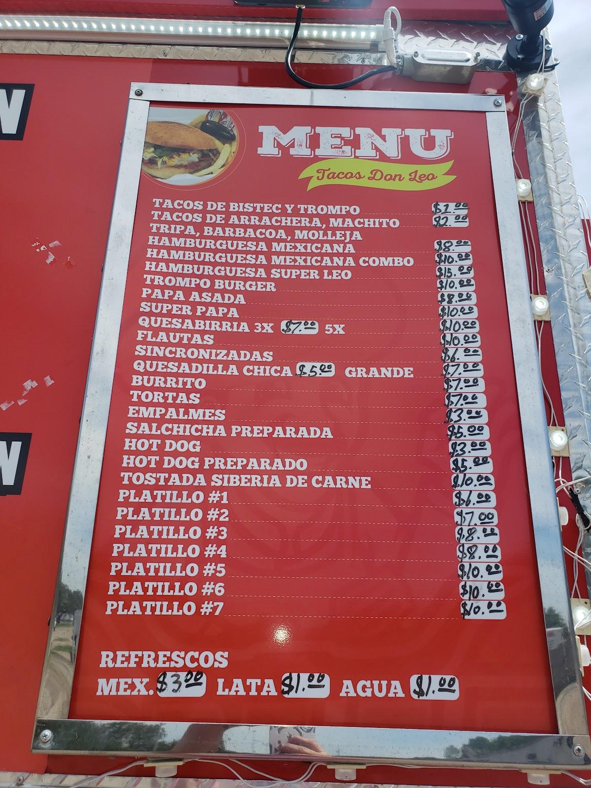 Menu at Don Leo (Food Truck) restaurant, Houston