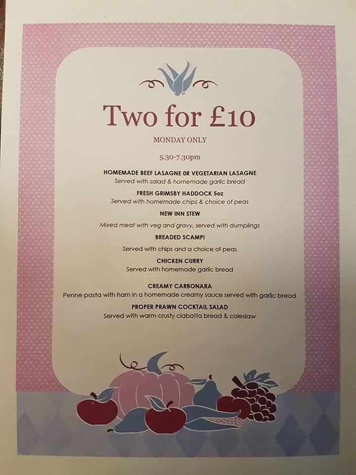 Menu at The New Inn pub & bar, North Thoresby, Station Rd