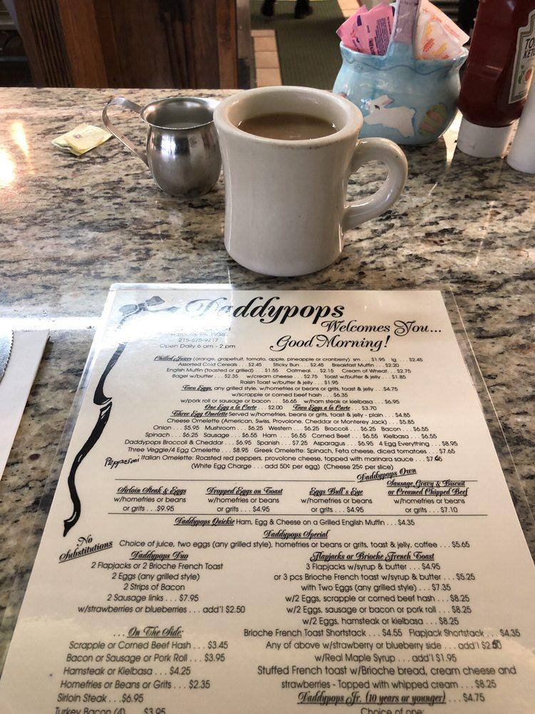 Menu at Daddypops Diner restaurant, Hatboro