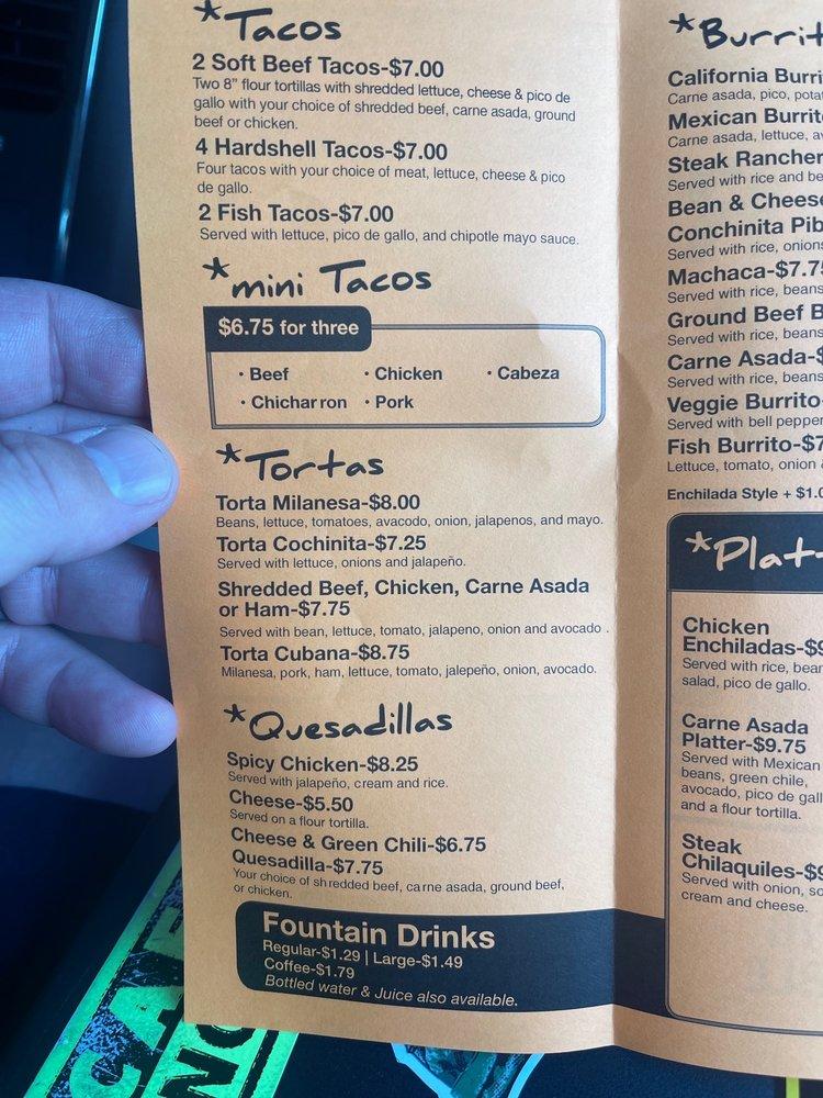 Menu at Dora's Kitchen restaurant, Phoenix
