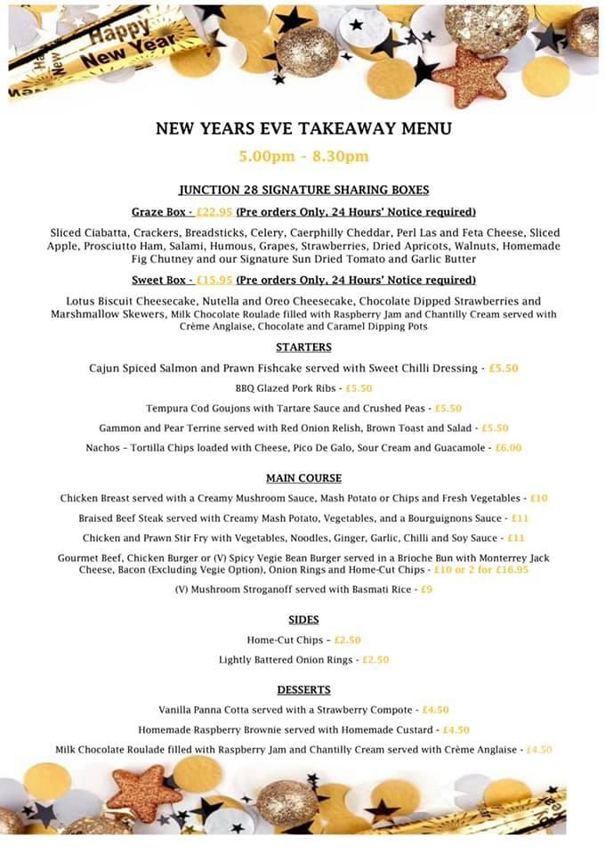 Menu at Junction 28 restaurant, Newport, Station Approach