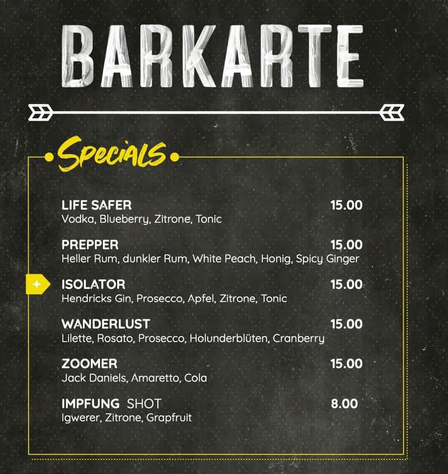 Speisekarte von Kanzlei Club, Zürich
