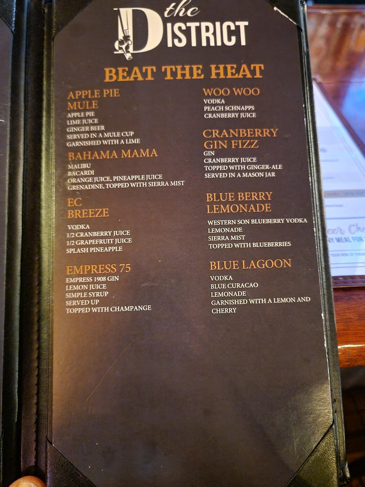 Menu at The District Pub & Grill, Eau Claire