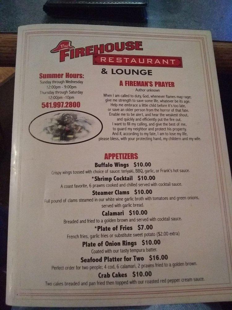 Menu at The Firehouse Restaurant & Lounge, Florence