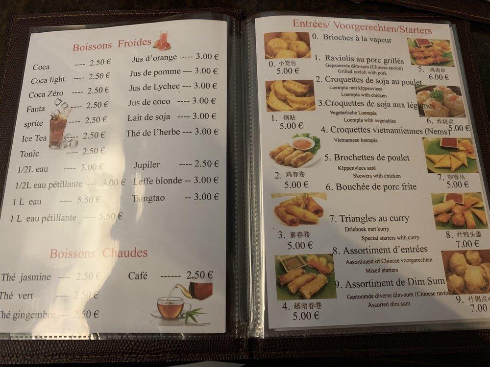 Menu au Au bon bol, Bruxelles, Rue Paul Devaux 9