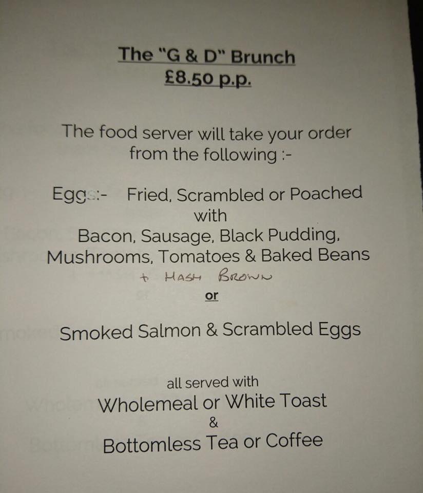 Menu at The George & Dragon pub & bar, Kirkbymoorside