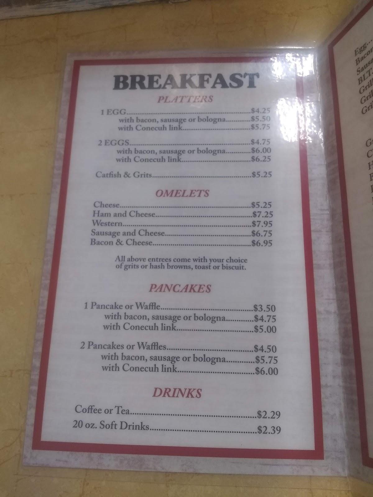 Menu at Larry's Drive In restaurant, Camden, 5 Camden Bypass