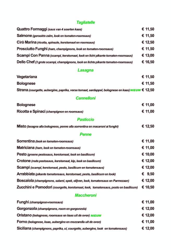 Menu at O' Sole Mio, Essen