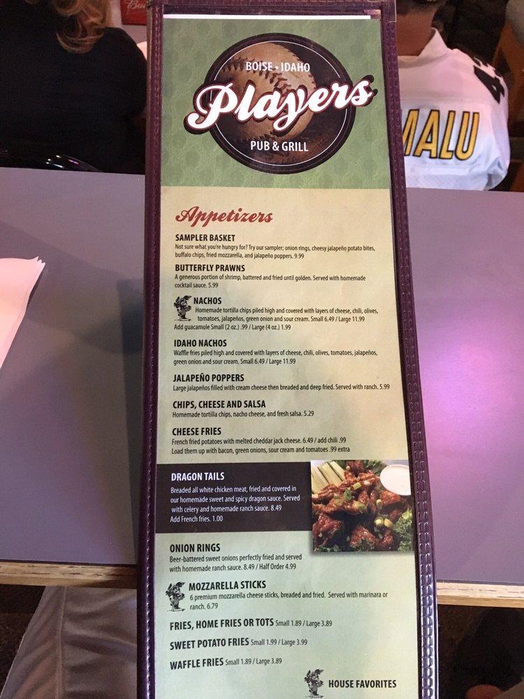 Menu at Players Pub & Grill, Garden City