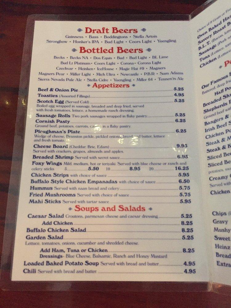 Menu at The Fox & Hounds Public House, Kissimmee