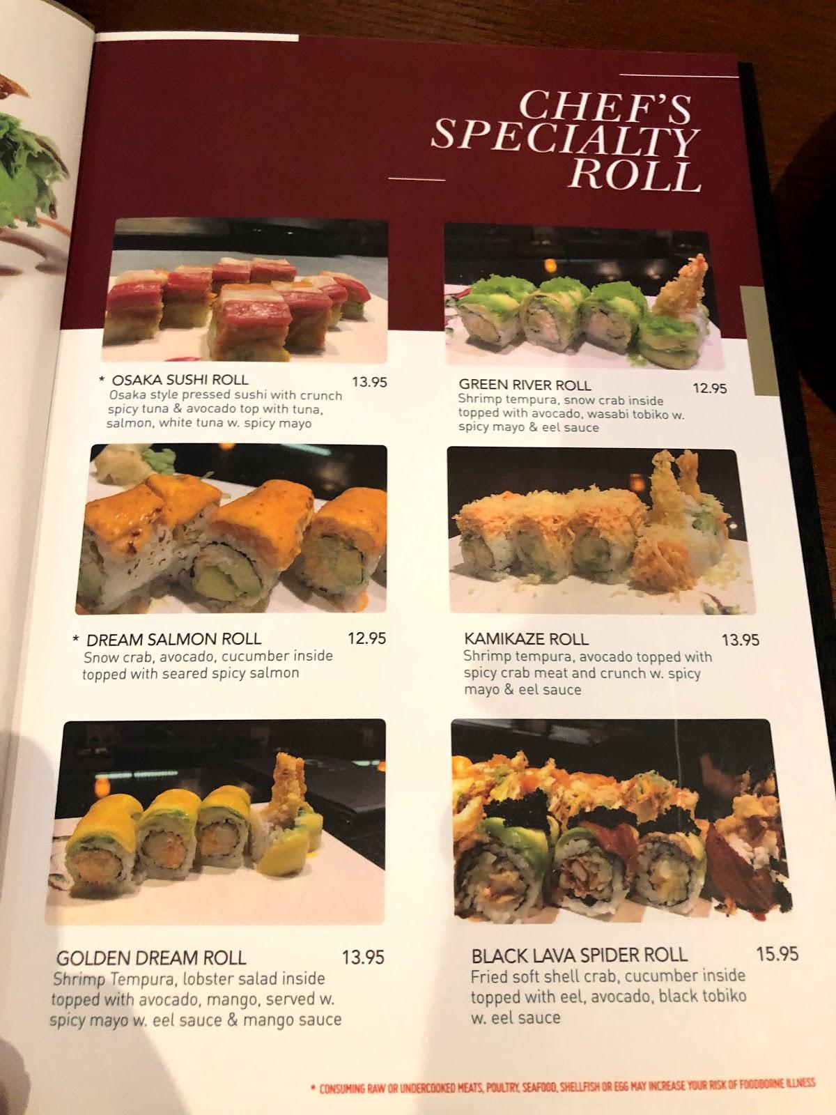 Menu at Big Fish Sushi restaurant, Bothell