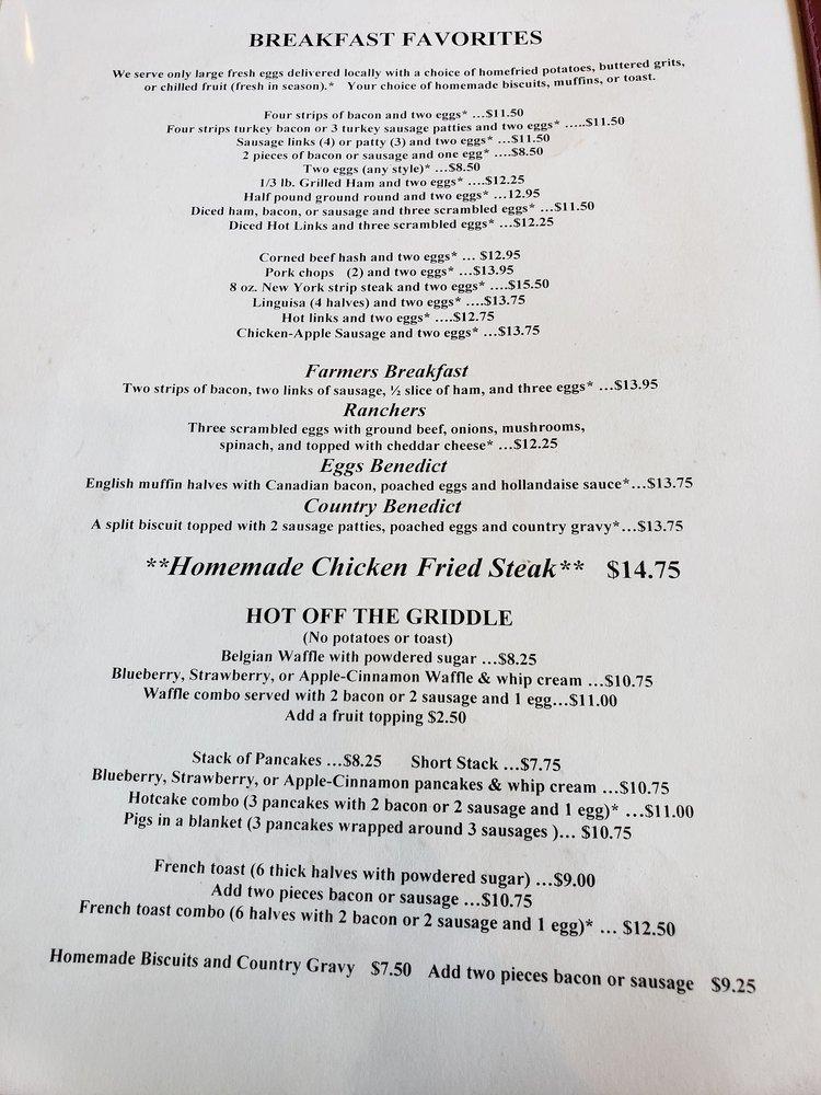 Menu at Stagecoach Restaurant, Elk Grove, Elk Grove Blvd