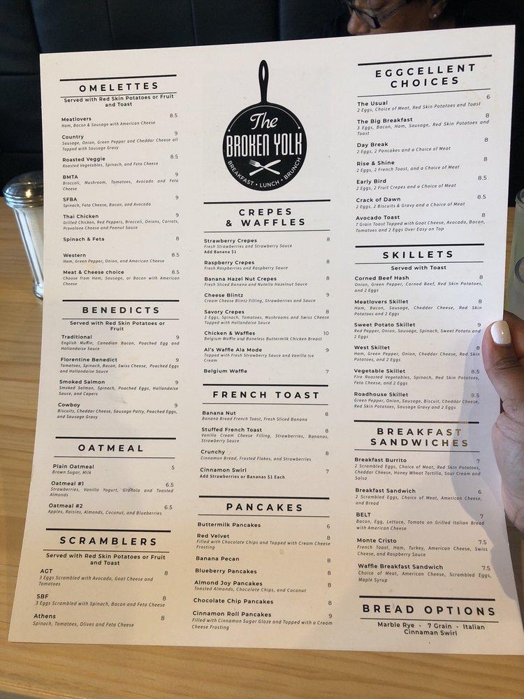 Menu at The Bread & Yolk cafe, Orion charter Township