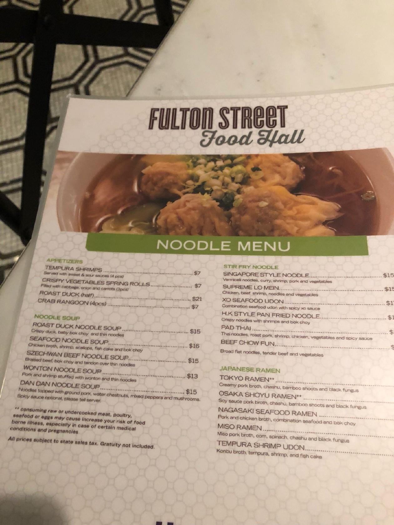 Menu at Fulton Street Food Hall at Harrah's Las Vegas cafe, Las Vegas ...