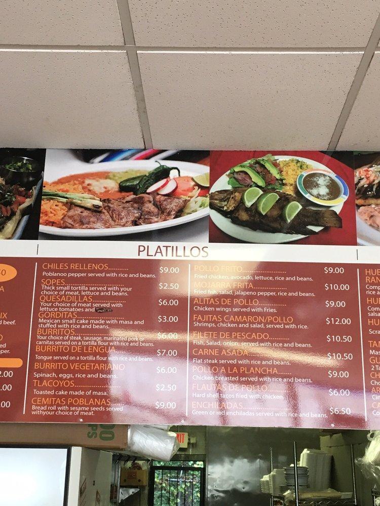 Menu at La Casa de las tortas restaurant, Atlanta