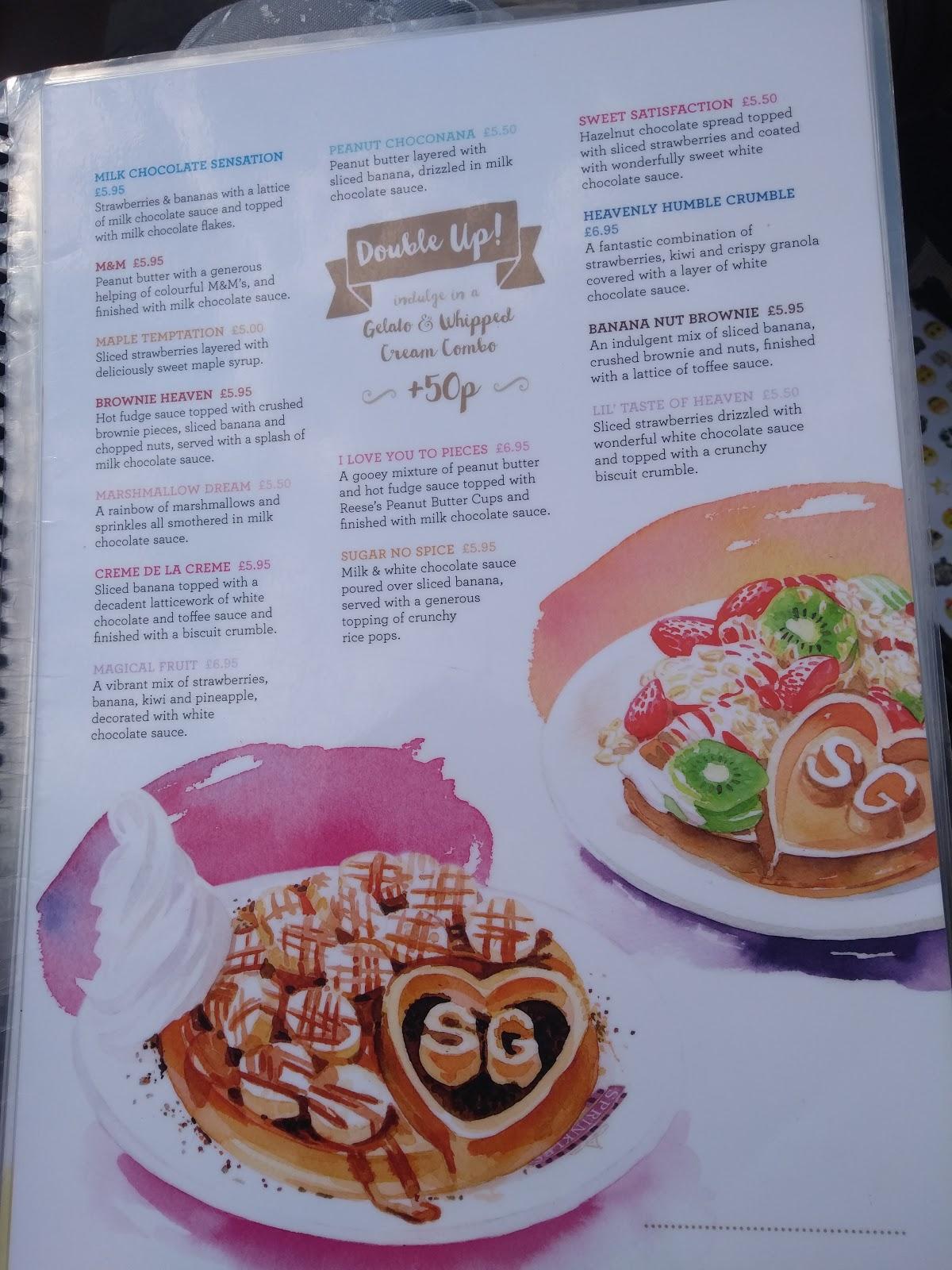Menu at Sprinkles Gelato desserts, Bournemouth, 18 - 22 Holdenhurst Rd