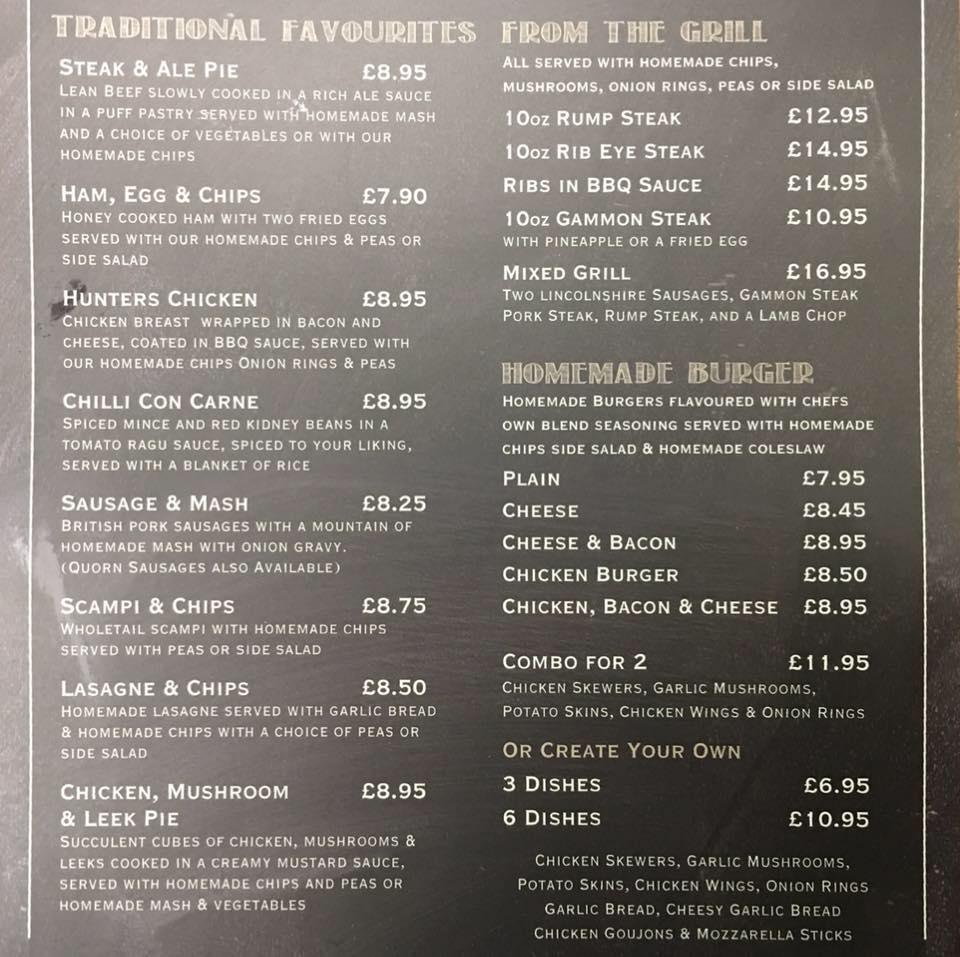 Menu at The George pub & bar, March, 2 New Street