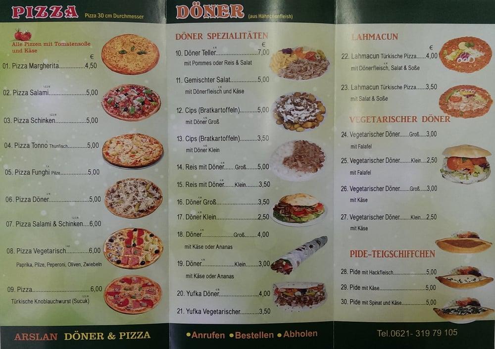 Menu at Doner kebab & pizza shop, Mannheim