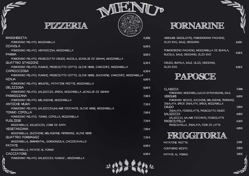 Menu at La locanda del Torrione restaurant, Manfredonia