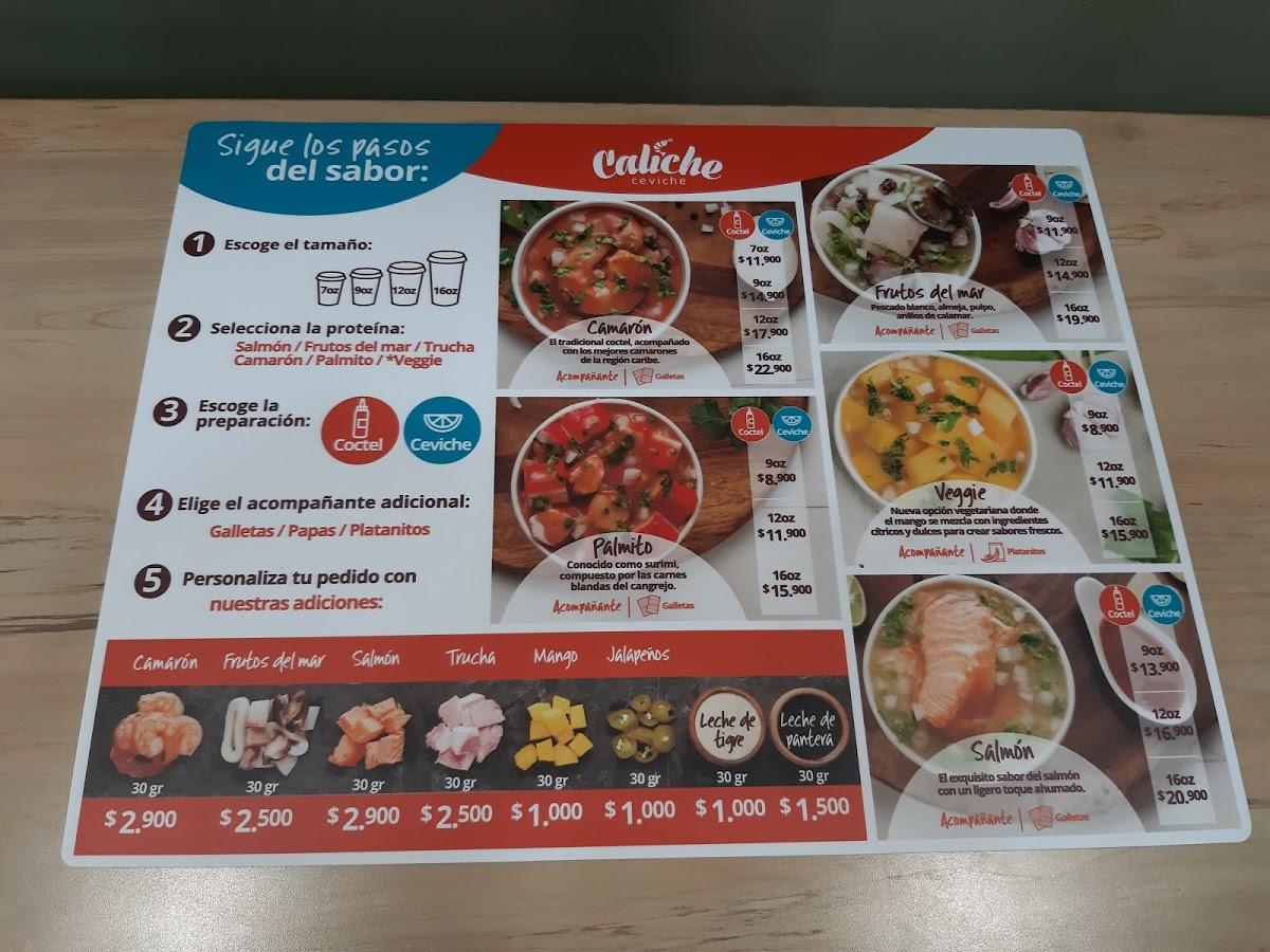 Menu at Caliche Ceviche - Premium Plaza restaurant, Medellín