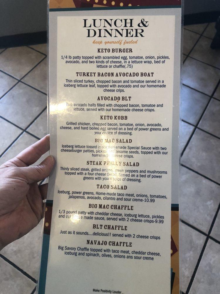 Menu at Center Street Pizza restaurant, Logan