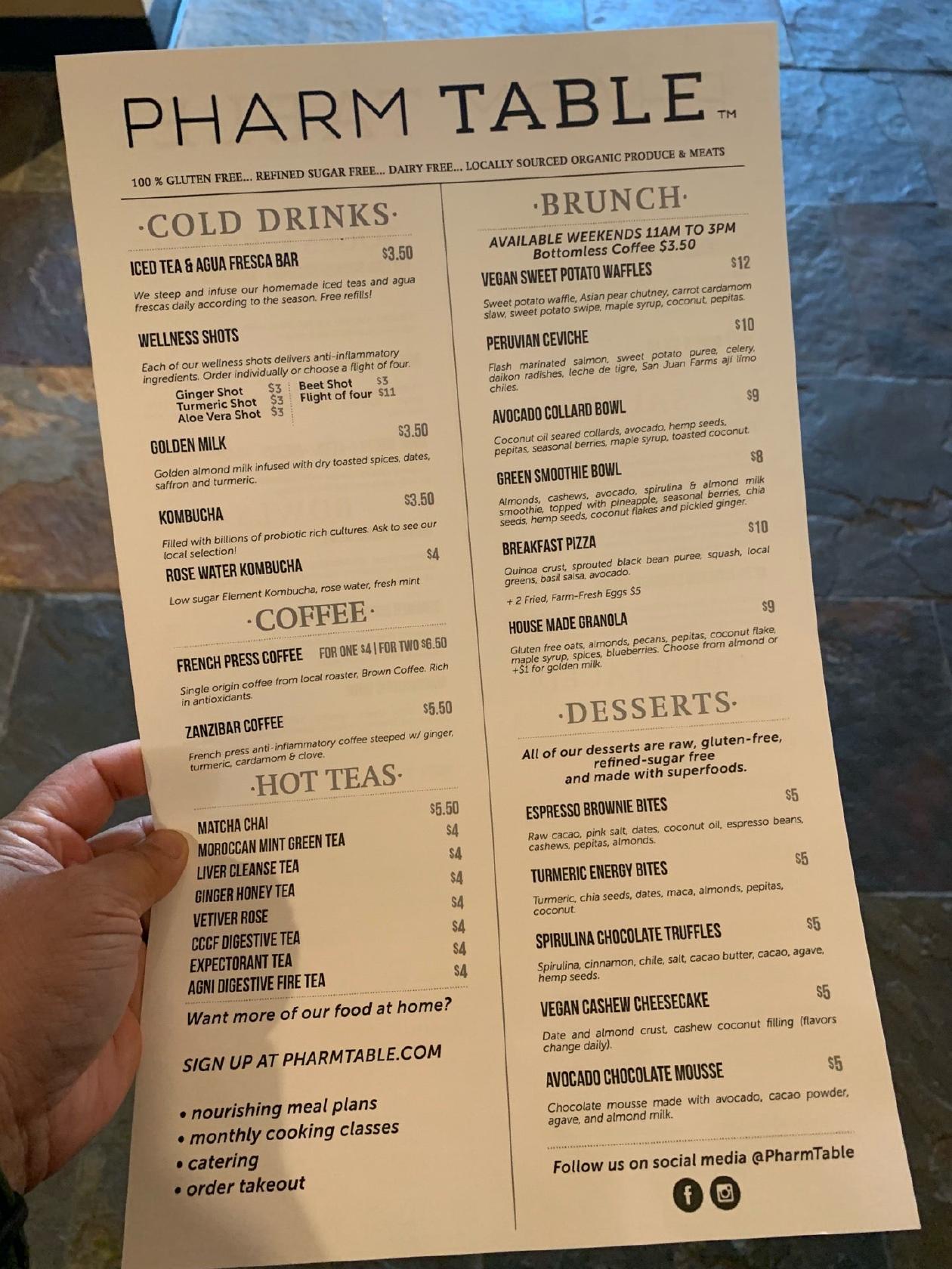 Menu at Pharm Table pizzeria, San Antonio, 611 S Presa St Suite 106