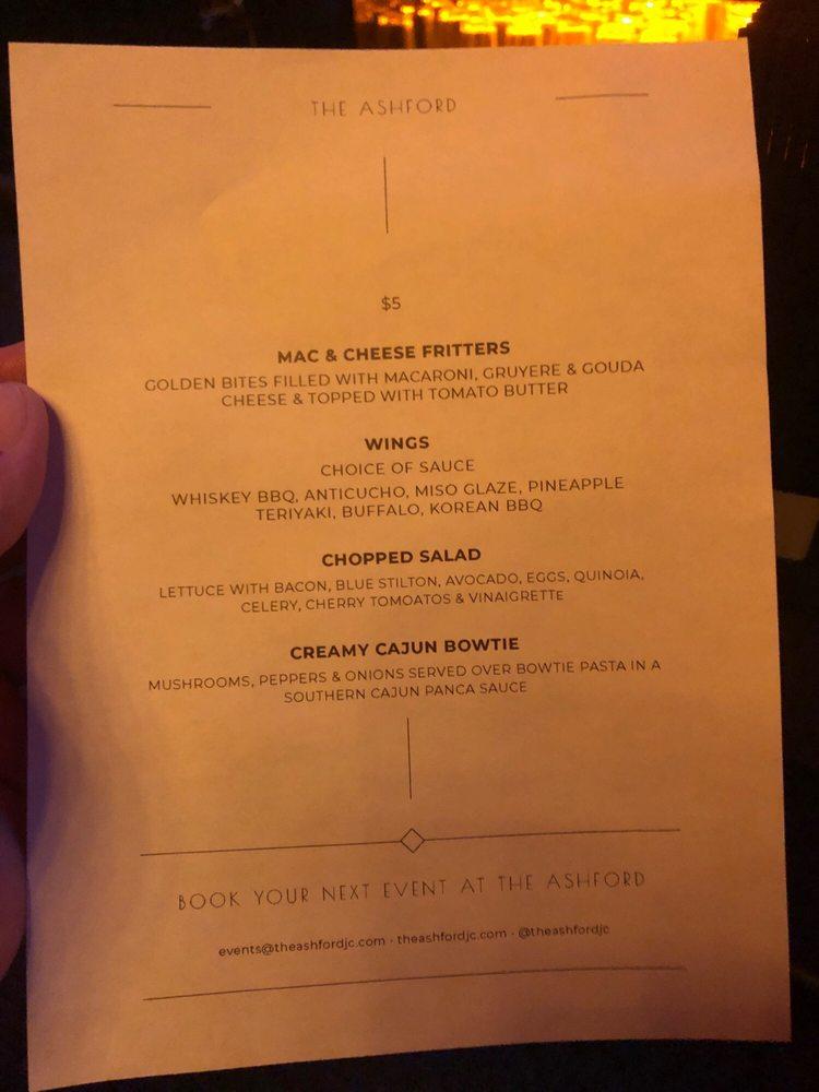 Menu at The Ashford pub & bar, Jersey City