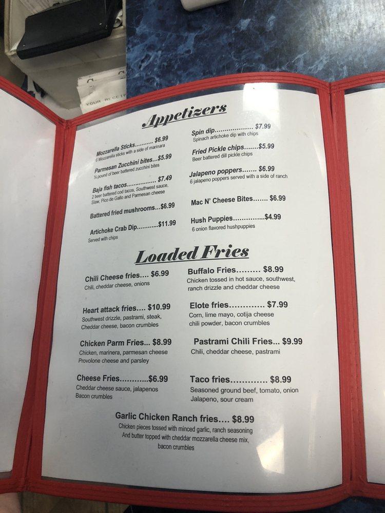 Menu at The Place To Go restaurant, Pahrump