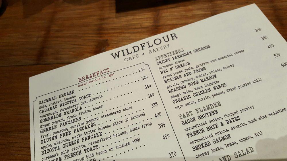 Menu at Wildflour Restaurant - Rada, Legazpi Village, Makati, Ground Floor
