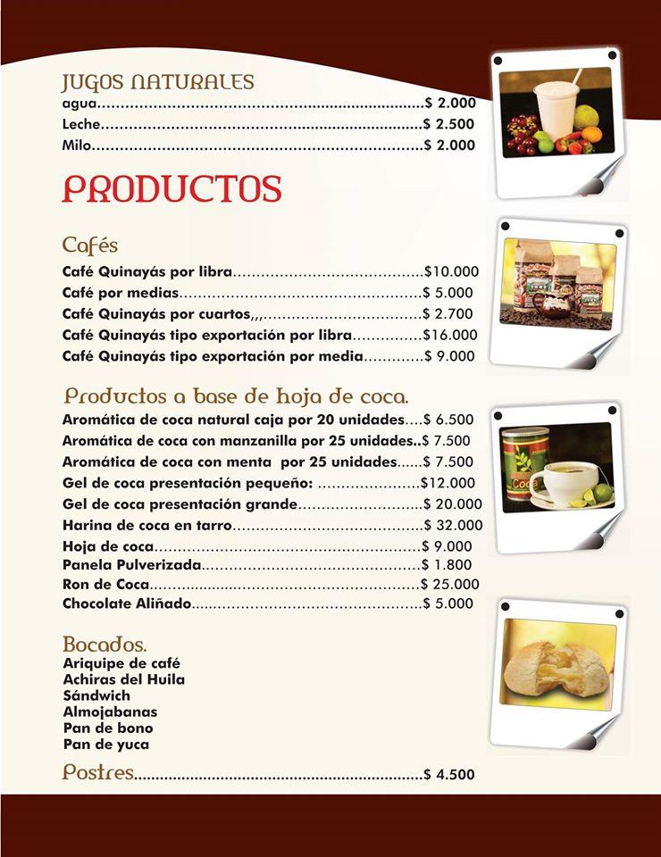 Menu at Coffee Store pub & bar, Neiva