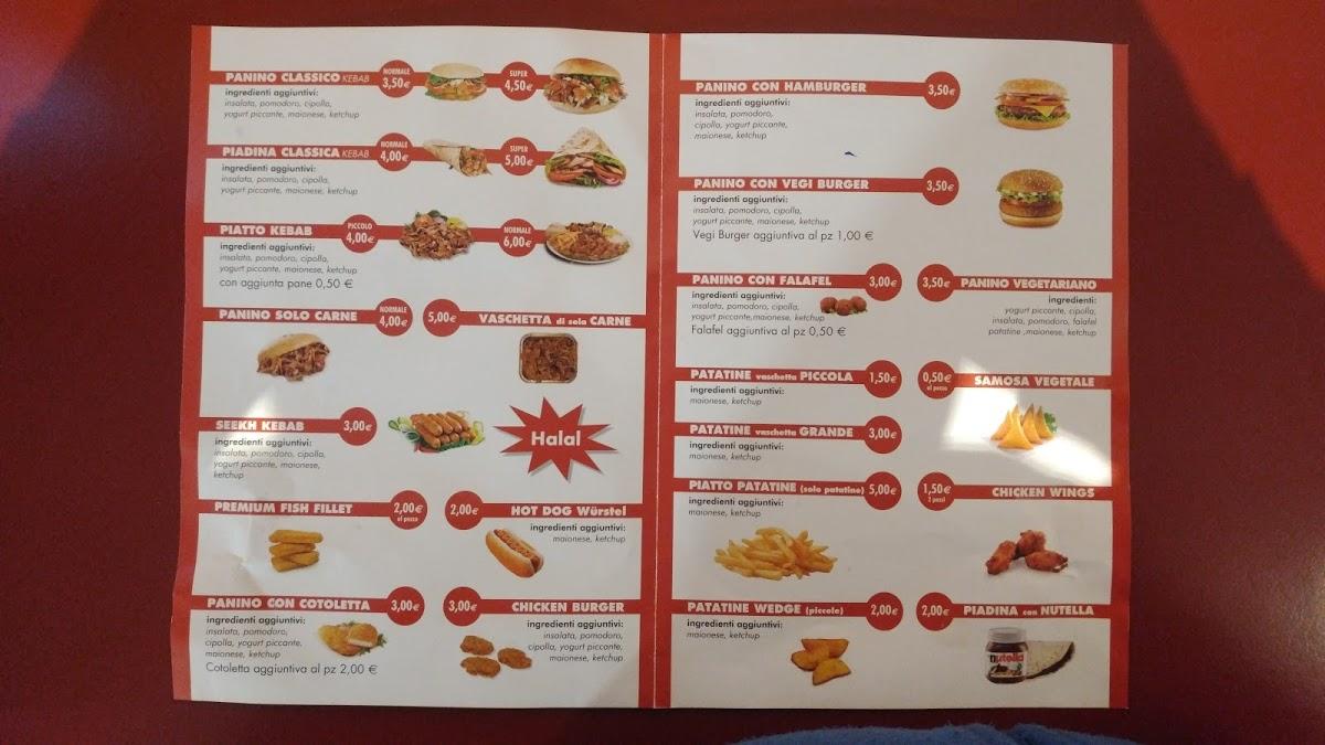 Menu at Kebab castel d'ario restaurant, Castel D'ario