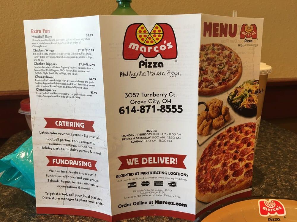 Menu at Marco's Pizza pizzeria, Grove City