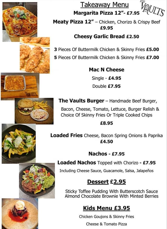 Menu at The Vaults pub & bar, Carmarthen