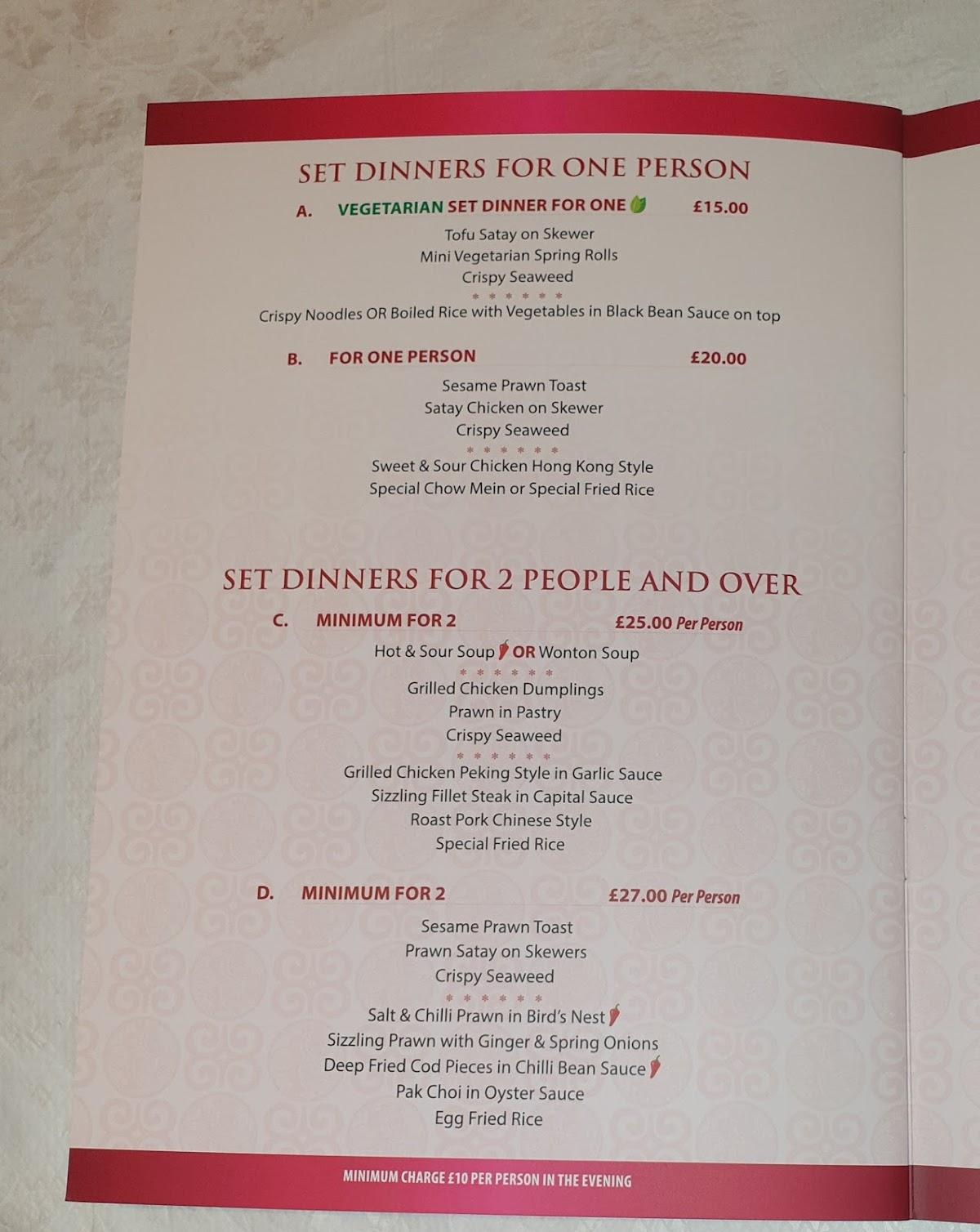 Menu at Golden Palace restaurant, Oxted, 40 Station Rd W